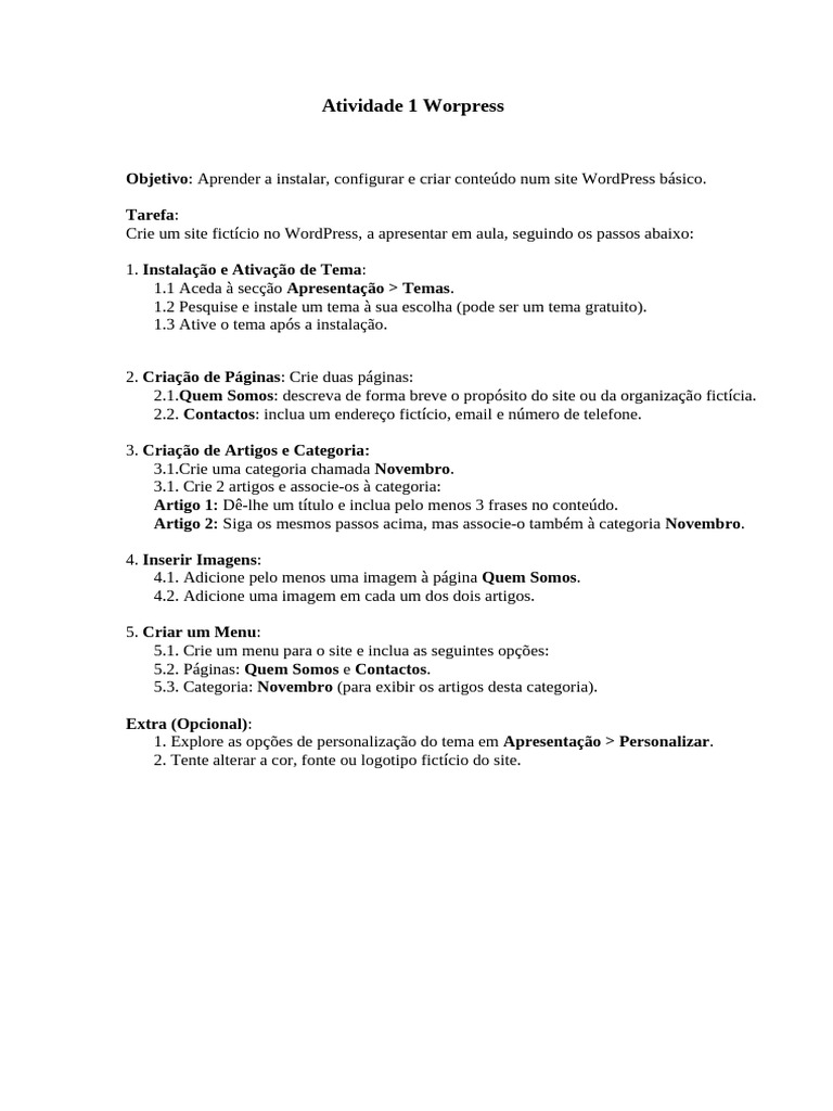 Atividade1 Wordpress | PDF