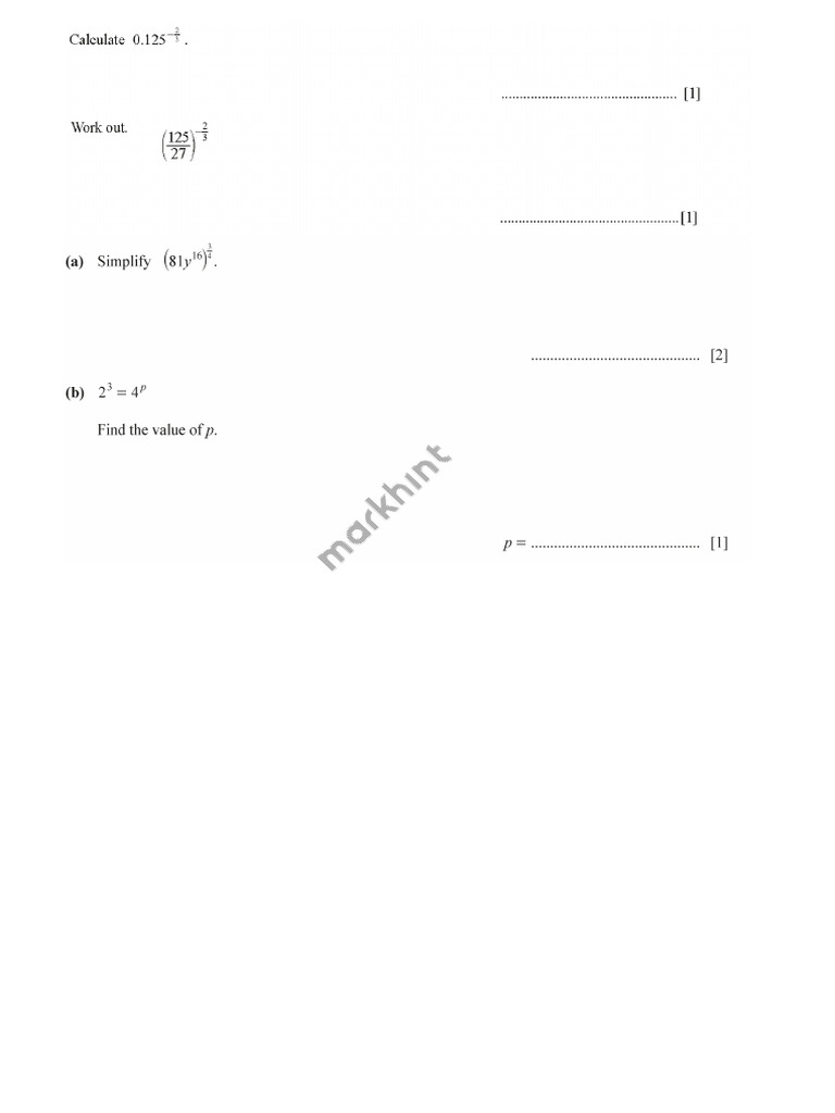 Indices IGCSE Mathematics | PDF
