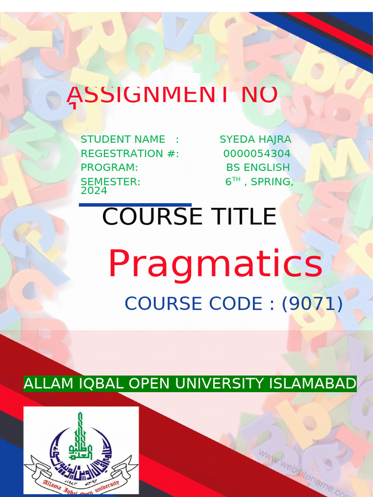 ASSIGNMENT NO 1 , 9071. | PDF | Semantics | Logical Consequence