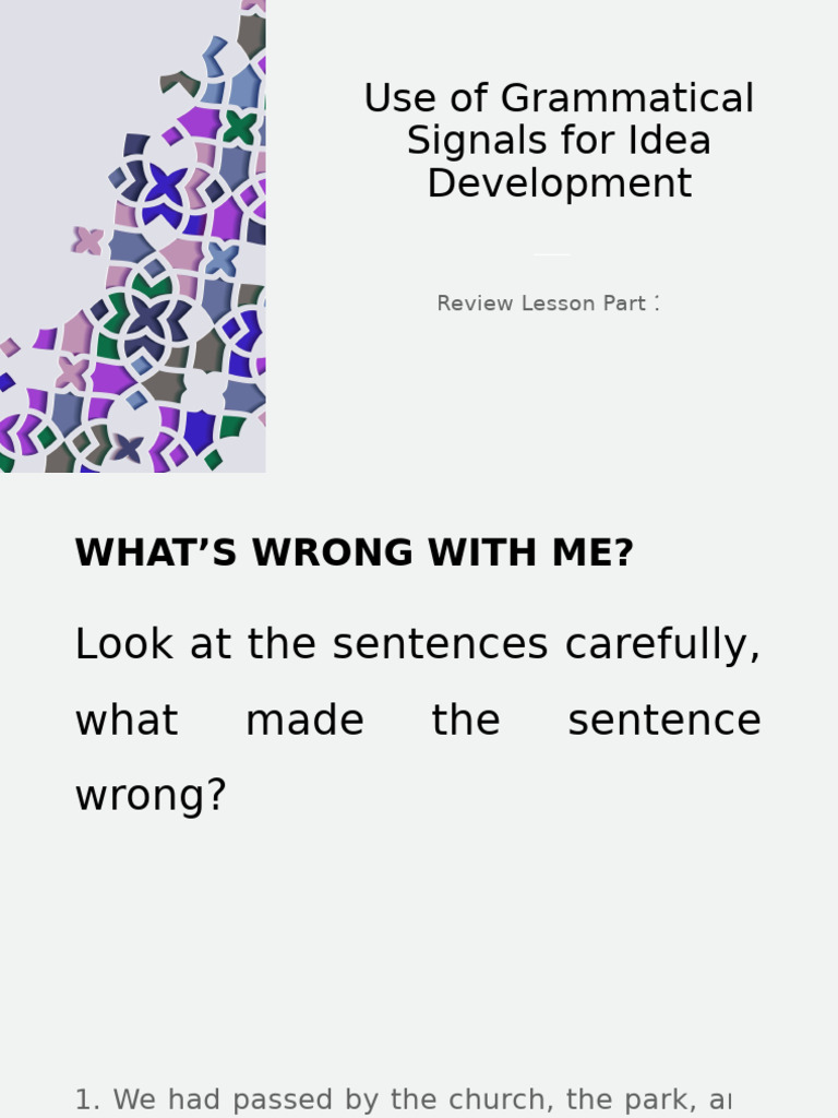 GRAMMATICAL SIGNALS | PDF | Cloud