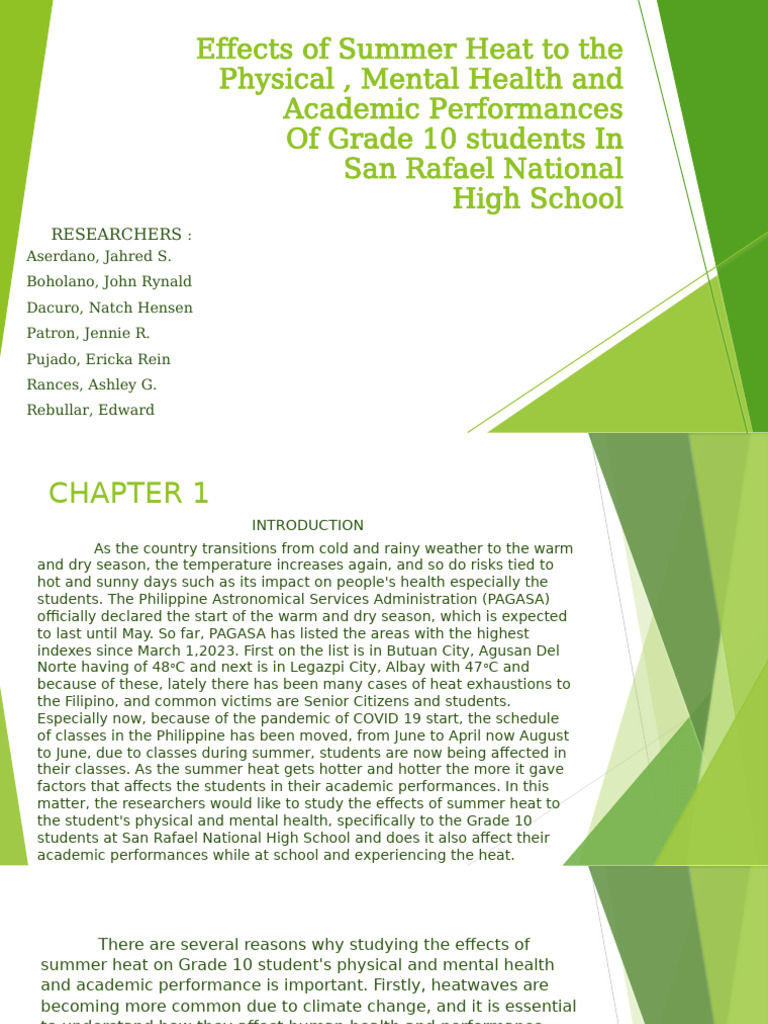 Impact of Summer Heat on Grade 10 Students | PDF | Heat Wave | Climate ...