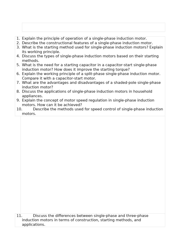 Single-Phase Induction Motor Guide | PDF | Electric Motor | Mechanical ...