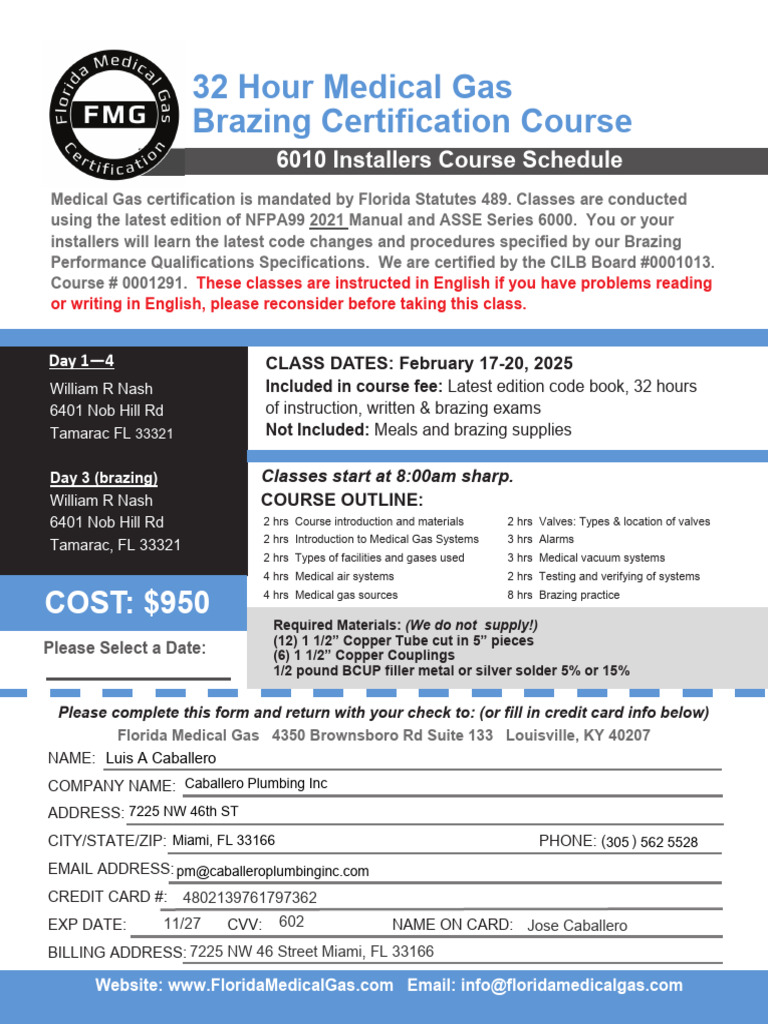 Florida Medical Gas Certification Course | PDF | Industrial Processes ...