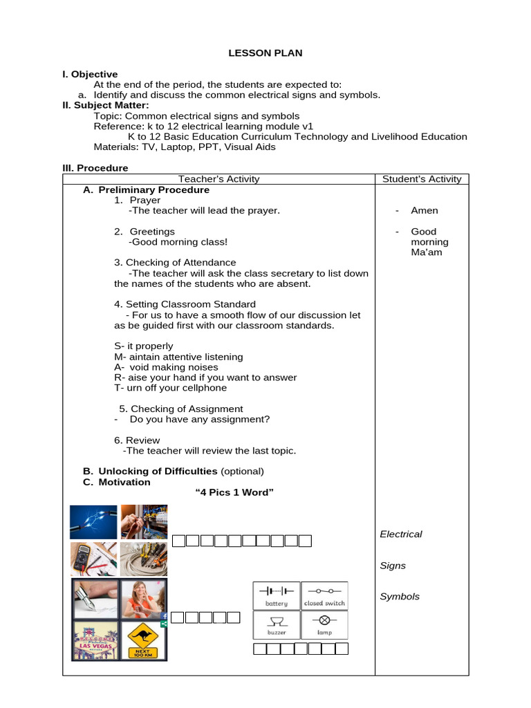 Asoy, Rachel LP EIM common electrical symbols | PDF | Teachers ...