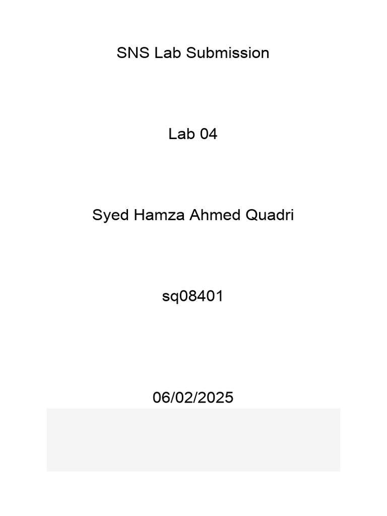 SNS Lab 4 | PDF | Signal To Noise Ratio | Computer Engineering
