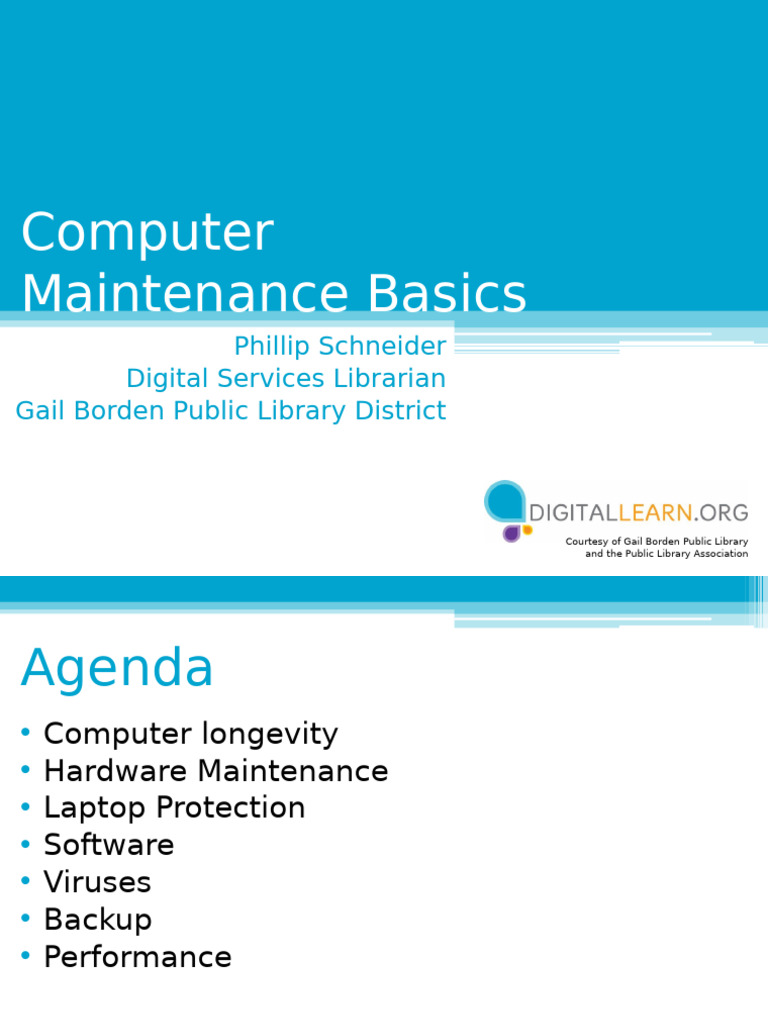 Computer Maintenance Essentials Guide | PDF | Computer Virus | Laptop