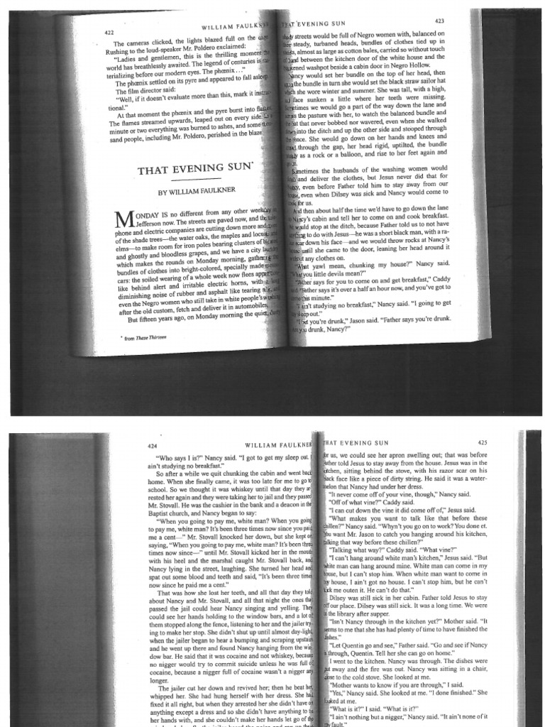 That Evening Sun William Faulkner | PDF
