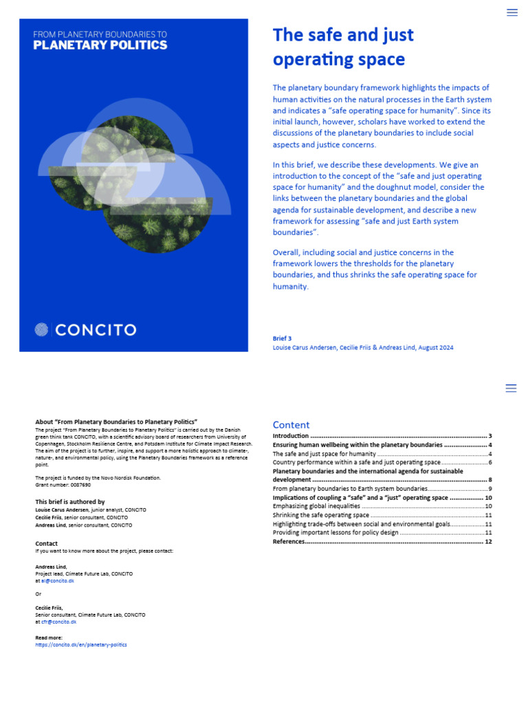 Safe and Just Operating Space Explained | PDF | Sustainability | Poverty