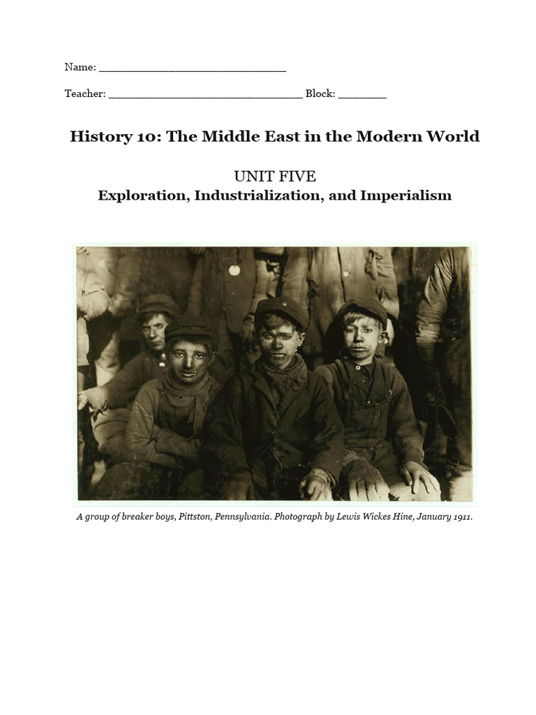 Unit 5 Course Reader 2021-2022 - Exploration, Industrialization, and ...