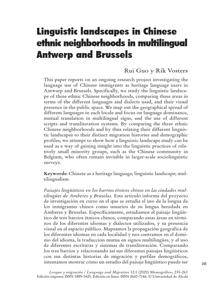 Linguistic Landscapes in Chinese Ethnic Neighborhoods in Multilingual ...