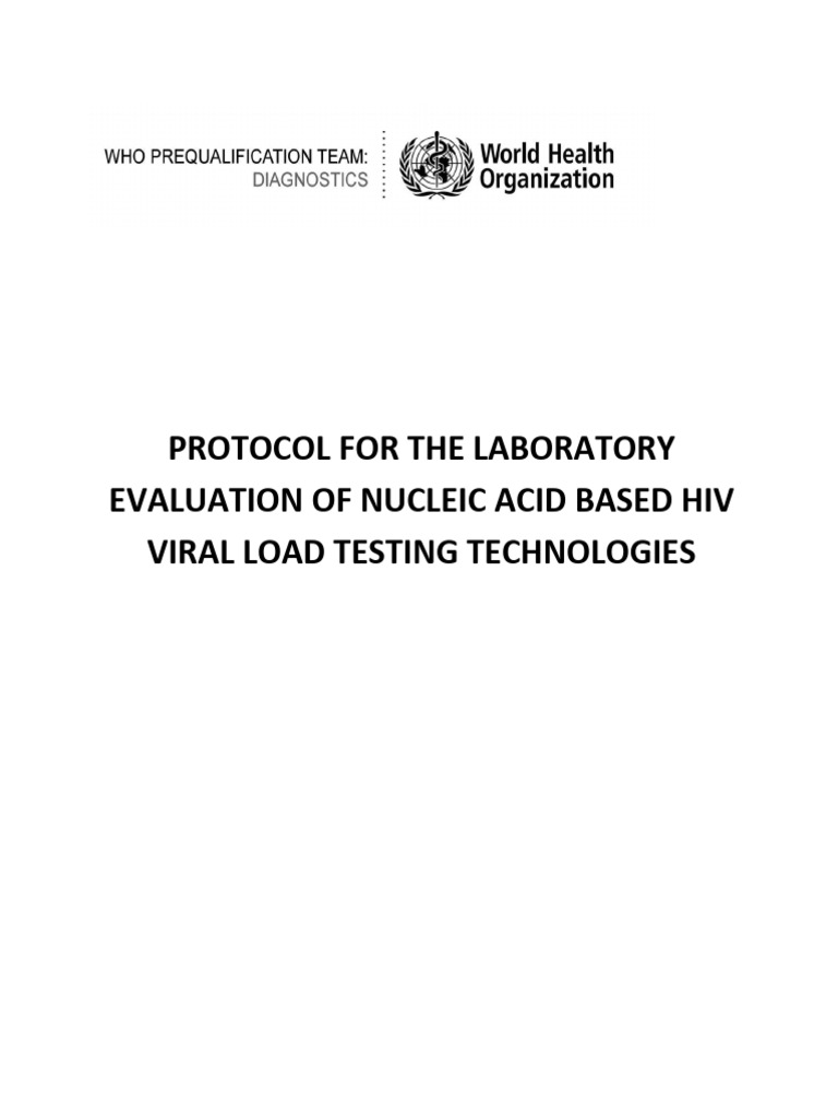 Protocol Hiv Nucleic Acid Based Tests 0 | PDF | Assay | Sensitivity And ...