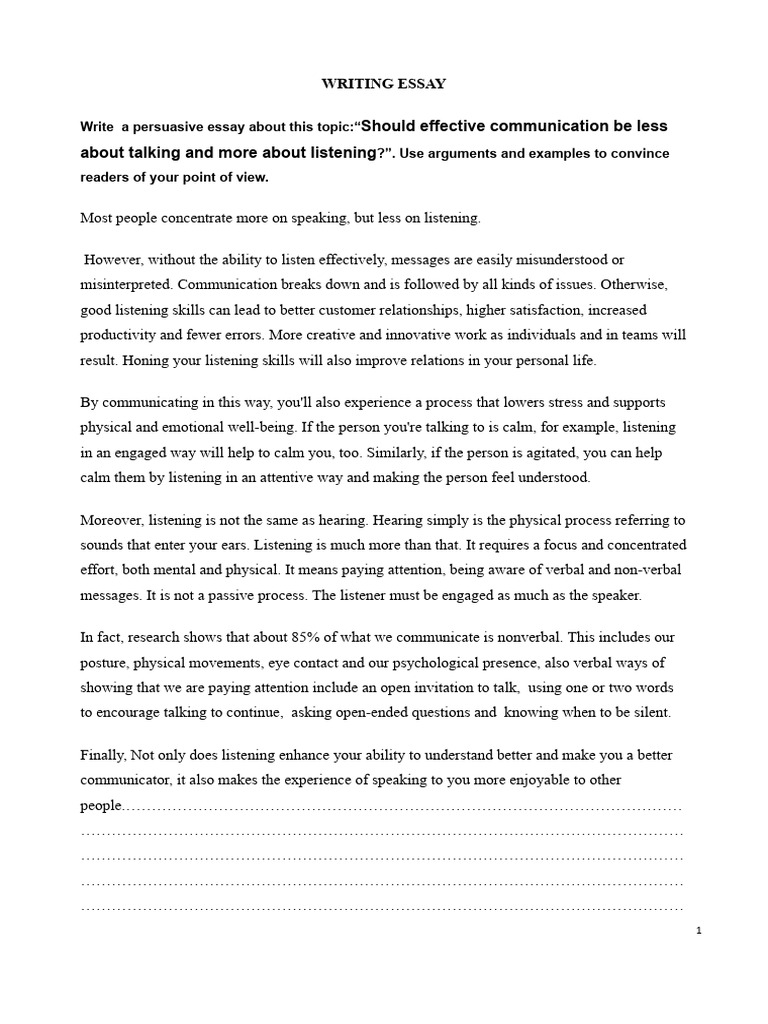 WRITING ESSAY - Google Docs | PDF | Nonverbal Communication | Behavioural Sciences