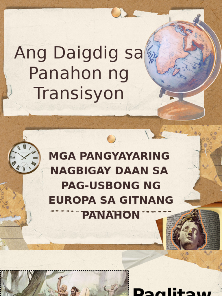 Ang Daigdig Sa Panahon NG Transisyon | PDF