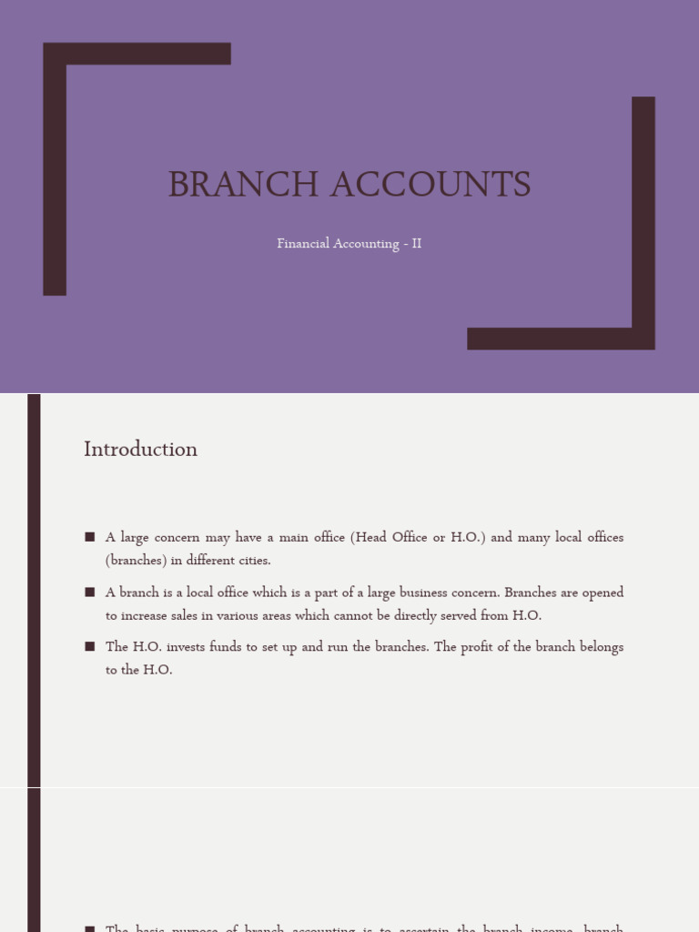 Branch Account | PDF | Debits And Credits | Expense
