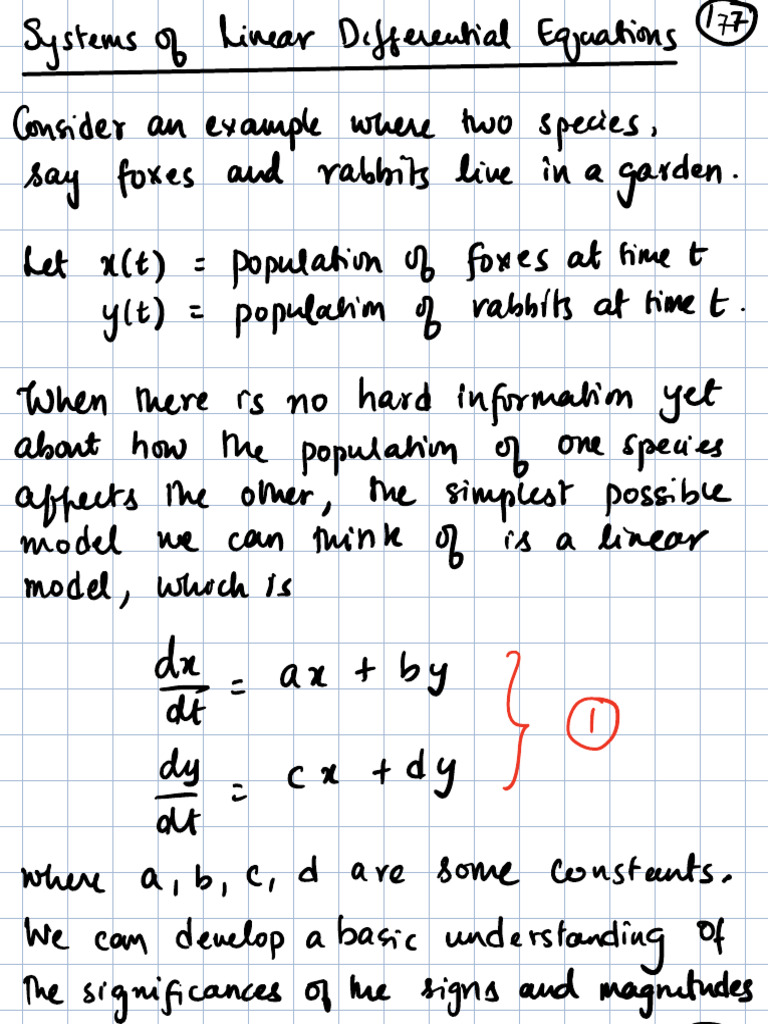 Linear Differential Equations in Ecology | PDF