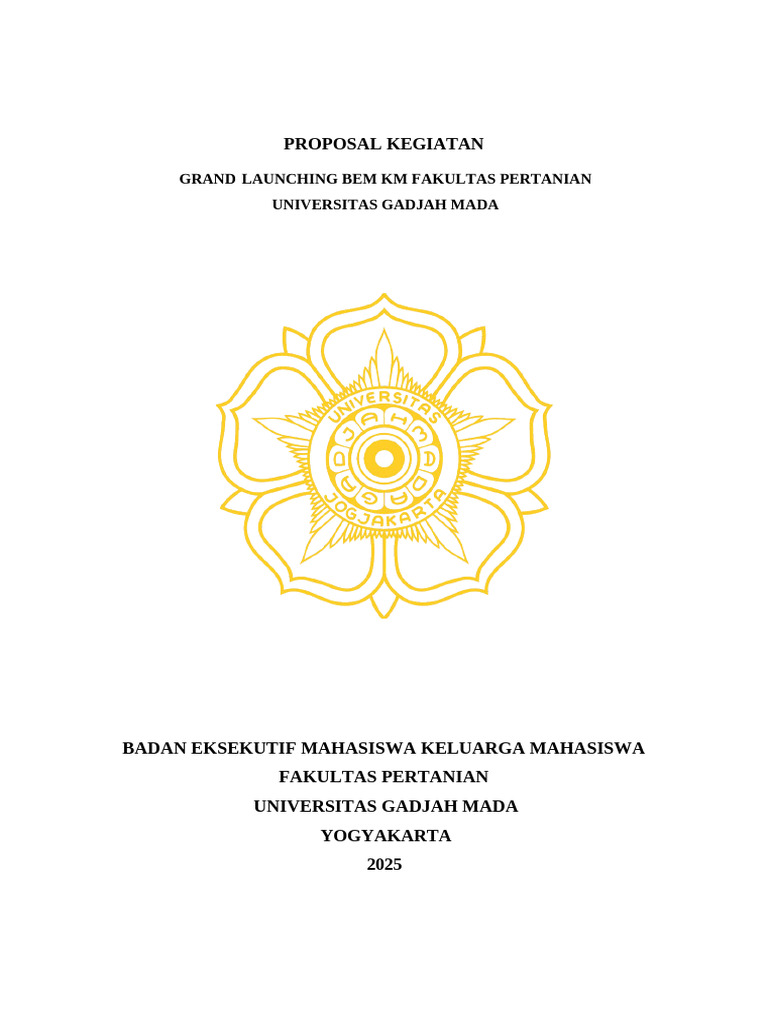 Proposal Grand Launching Bem KM Faperta Ugm | PDF