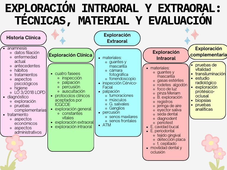 Tema 62. Exploración Intraoral y Extraoral Técnicas, Material y Evaluación | PDF | Odontología ...