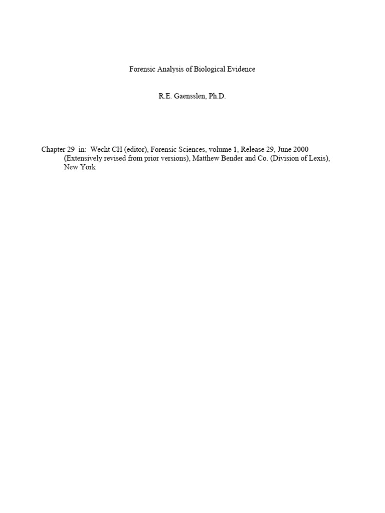 +++biological Evidence Analysis | PDF | Blood Plasma | Blood