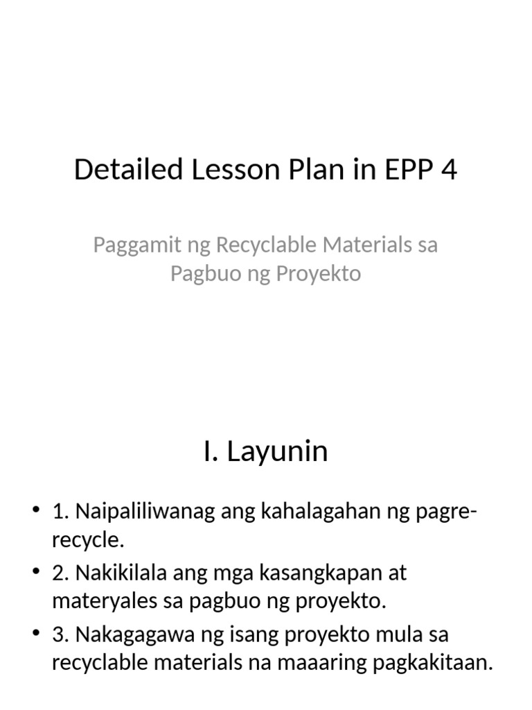 EPP4 Lesson Plan Presentation | PDF