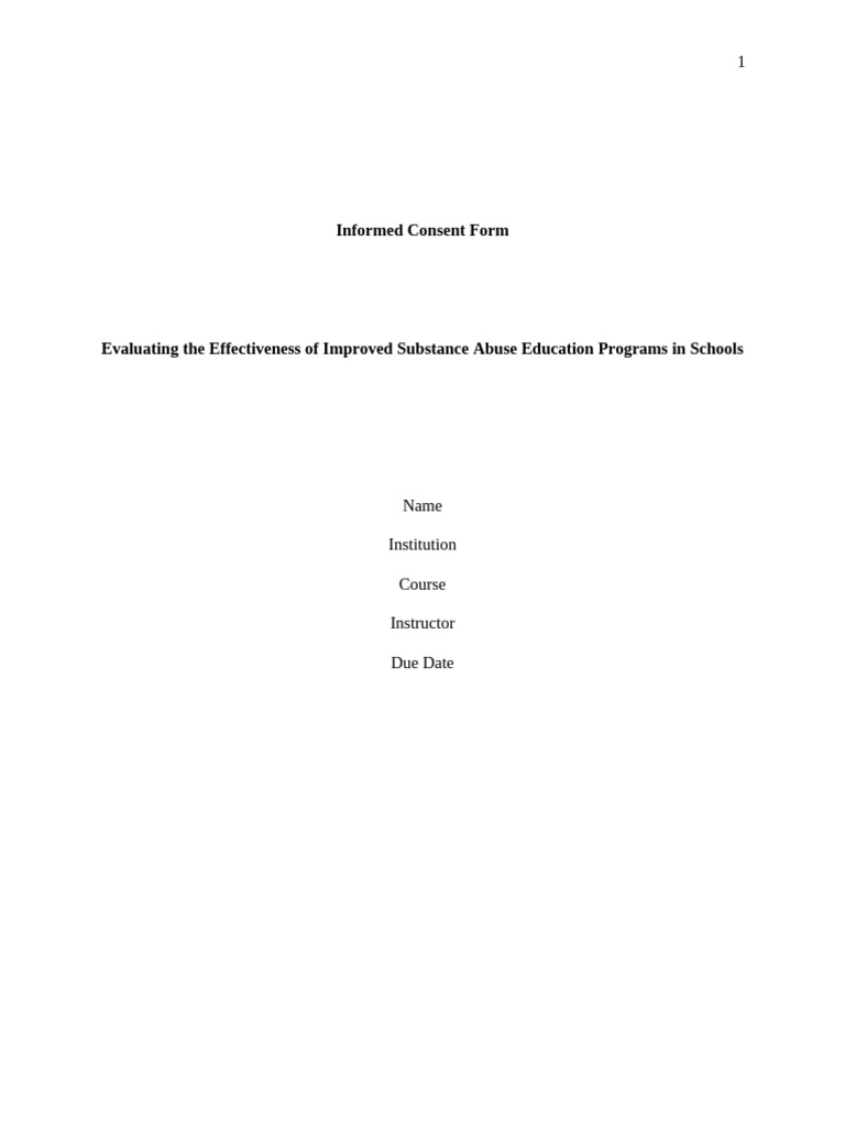 Informed Consent Form,.,., | PDF | Informed Consent | Institutional Review Board