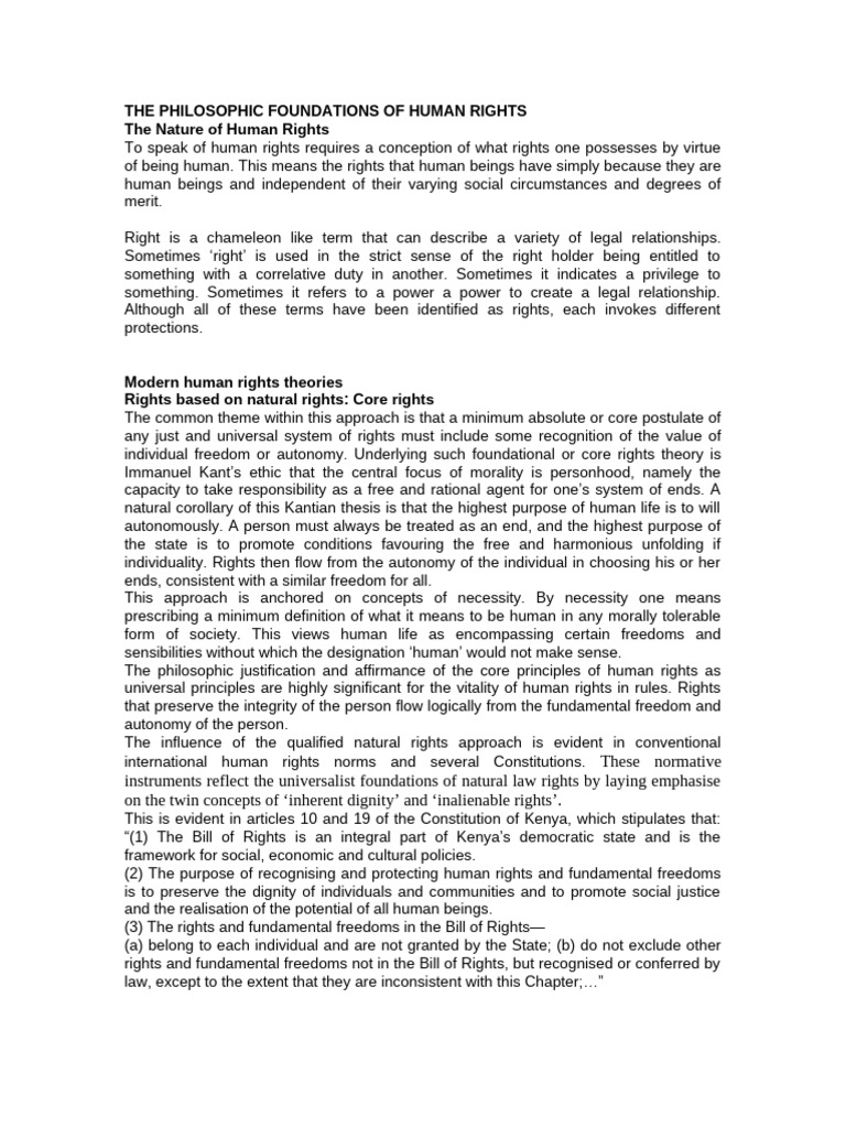 THE PHILOSOPHIC FOUNDATIONS OF HUMAN RIGHTS | PDF | Justice | Crime ...