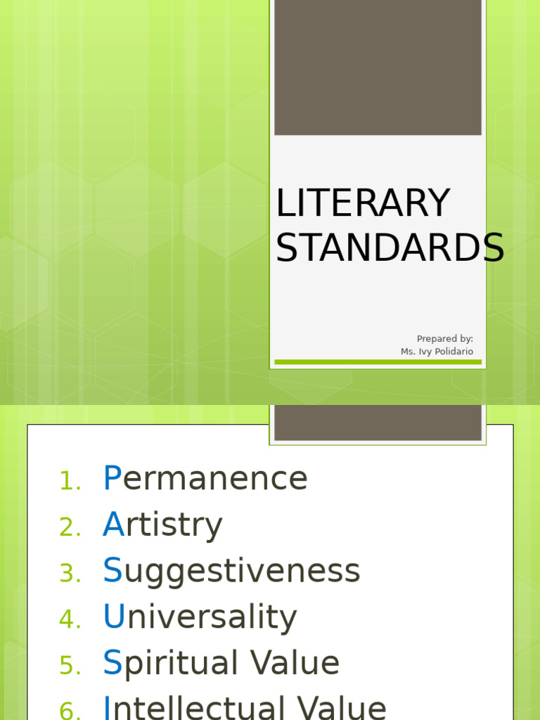 Key Literary Standards Explained | PDF