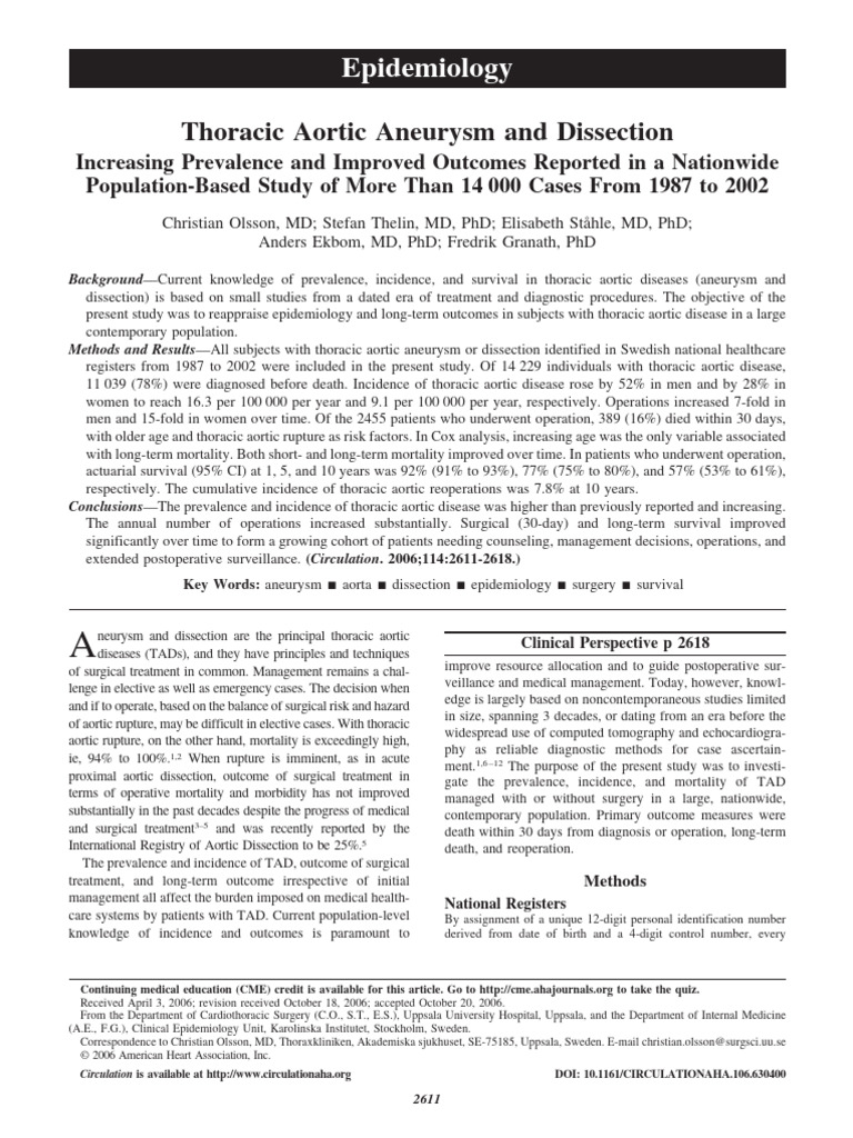TAD-Population based Swedish | PDF | Medical Specialties | Medicine