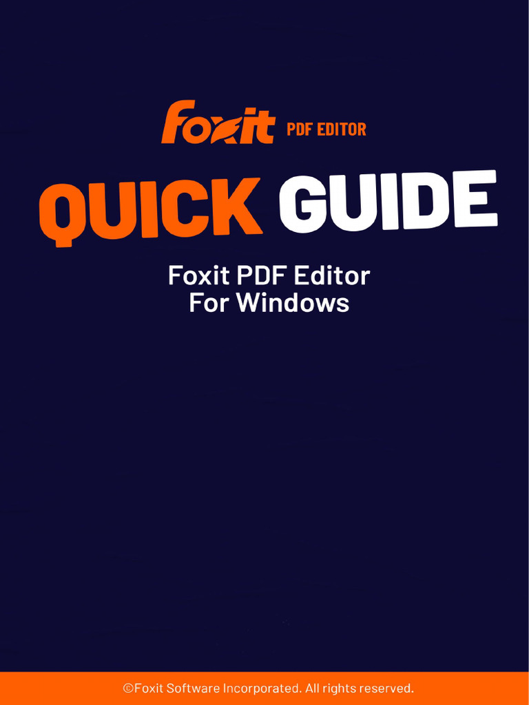 Foxit PDF Editor_Quick Guide | PDF