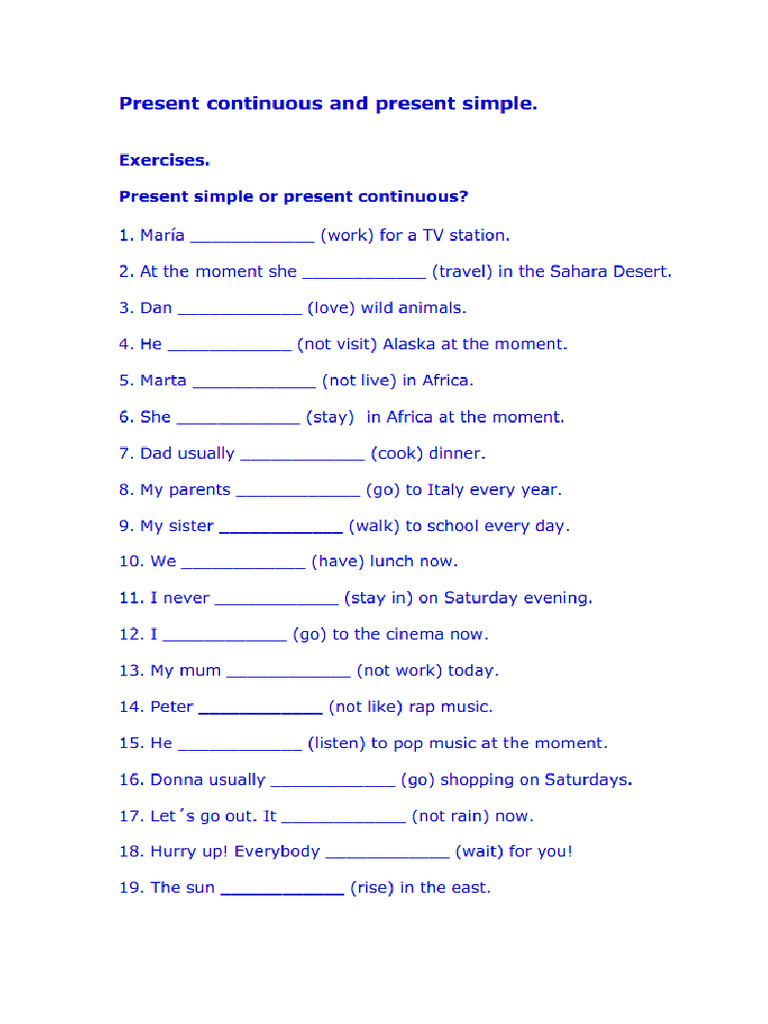 Present Simple Continuous | PDF