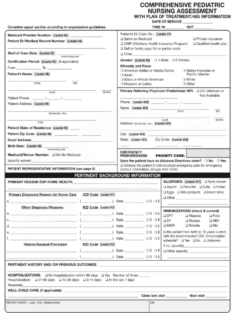 2A - (Pediatric Assessment Form) 2 | PDF