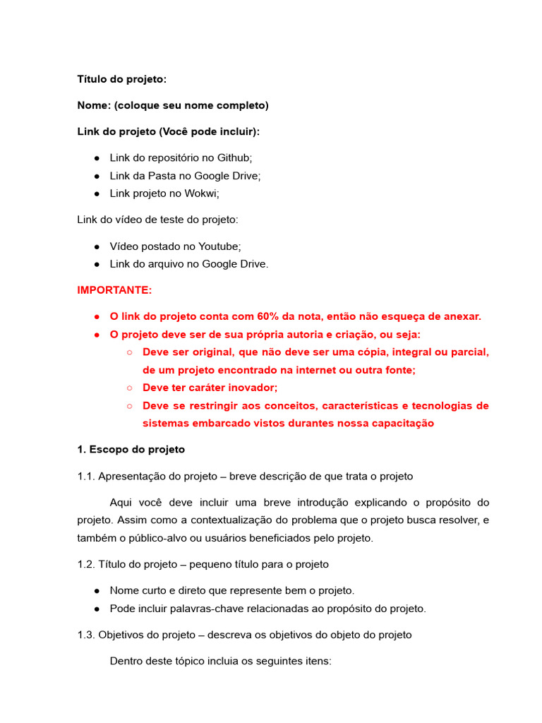 IFMA - Guia Projeto Final - Unidade 7 | PDF | Programas | Hardware de computador