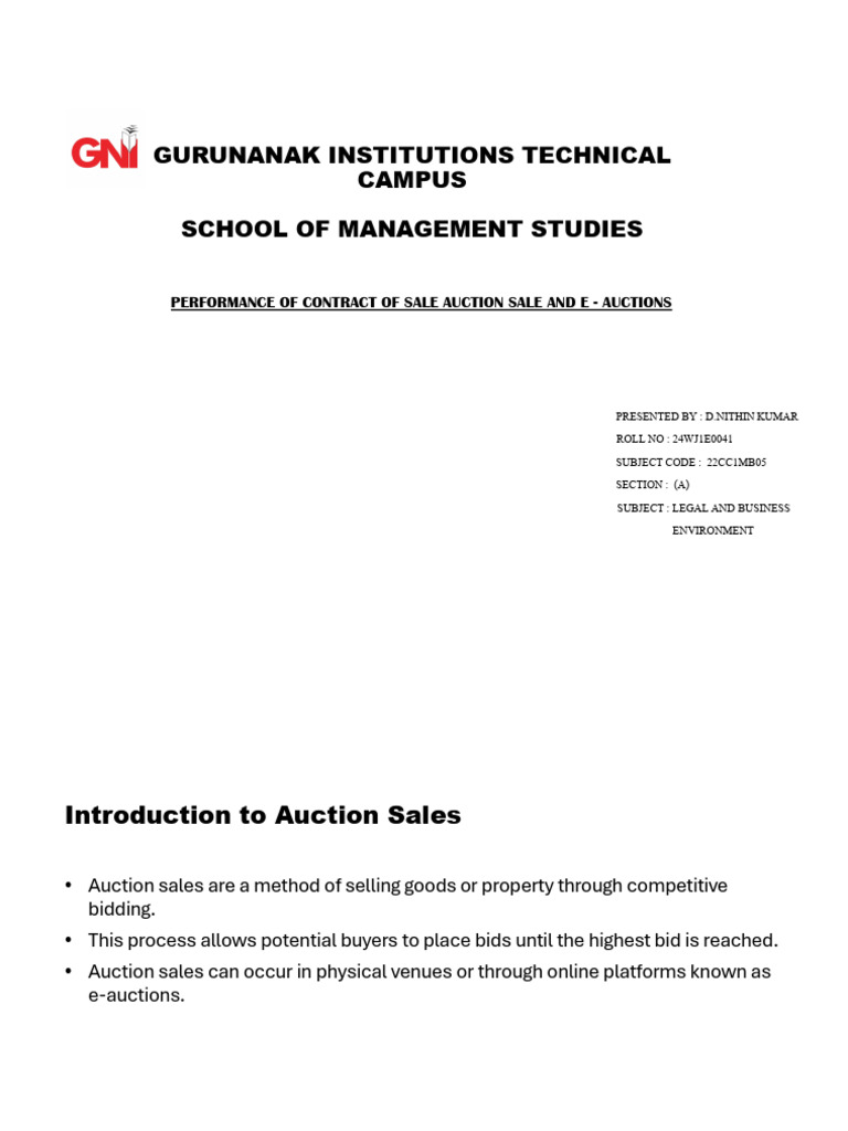 Nithin Lbe | PDF | Auction | Business