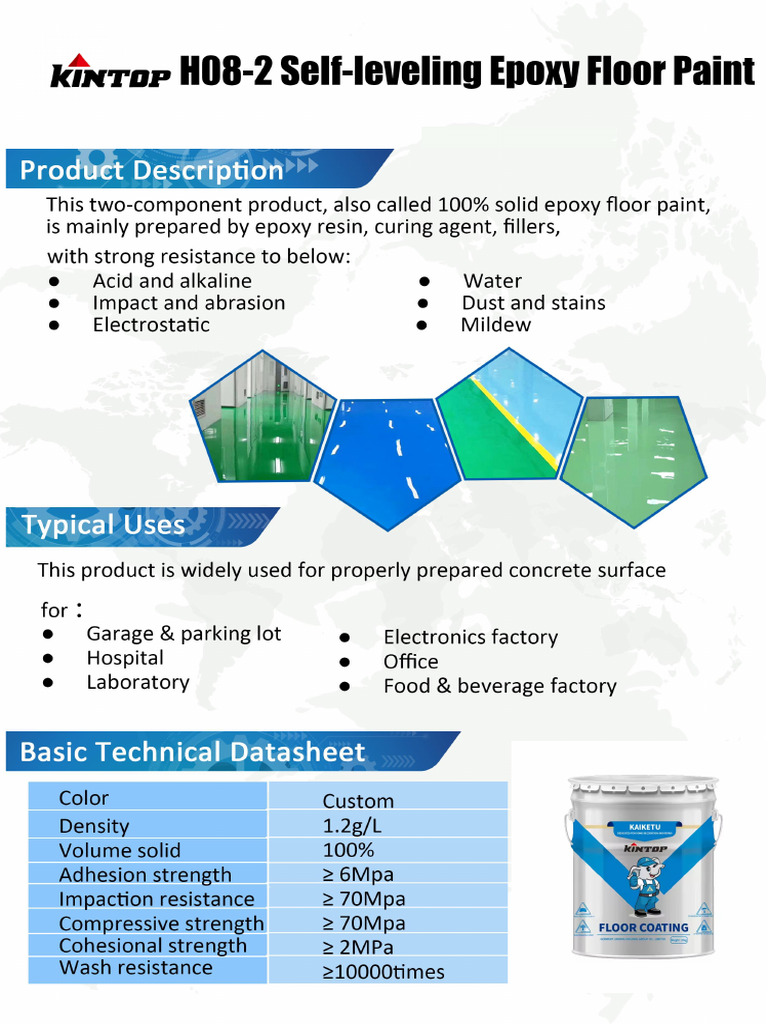 KinTop-TDS-Self Leveling Epoxy Floor Paint 2025 | PDF