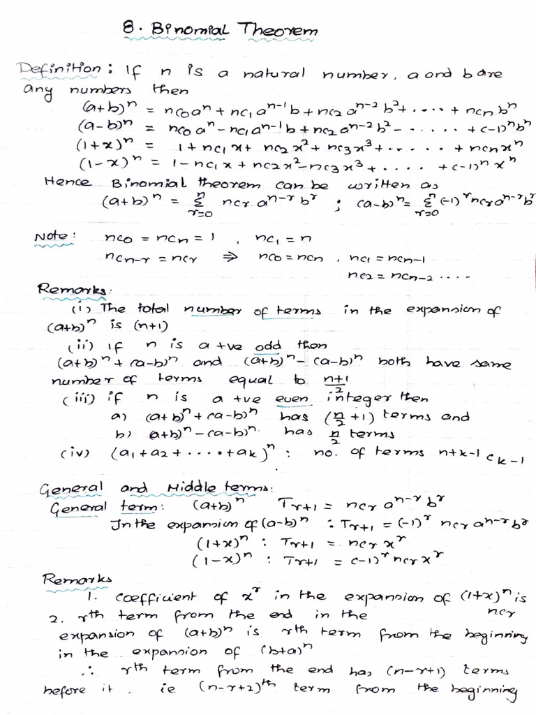 Binomial Theorem and Complex Numbers | PDF | Complex Analysis ...