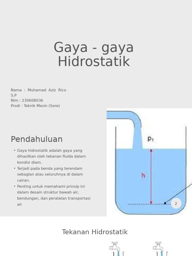 Tekanan Hidrostatik | PDF