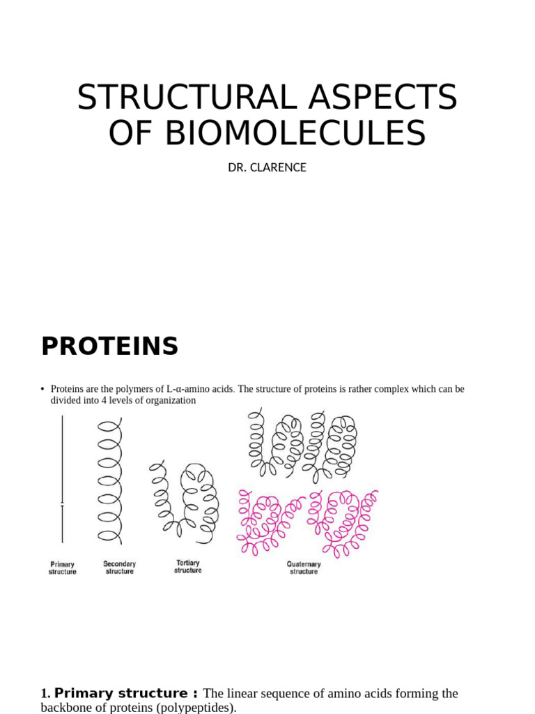 Structural Aspects of Biomolecules | PDF | Protein Structure ...