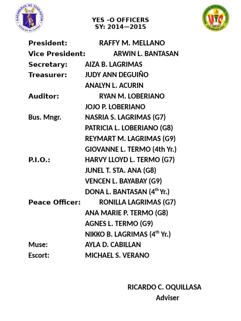 YES o OFFICERS | PDF