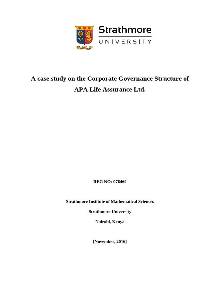 A Case Study On The Corporate Governance Structure of APA Life ...