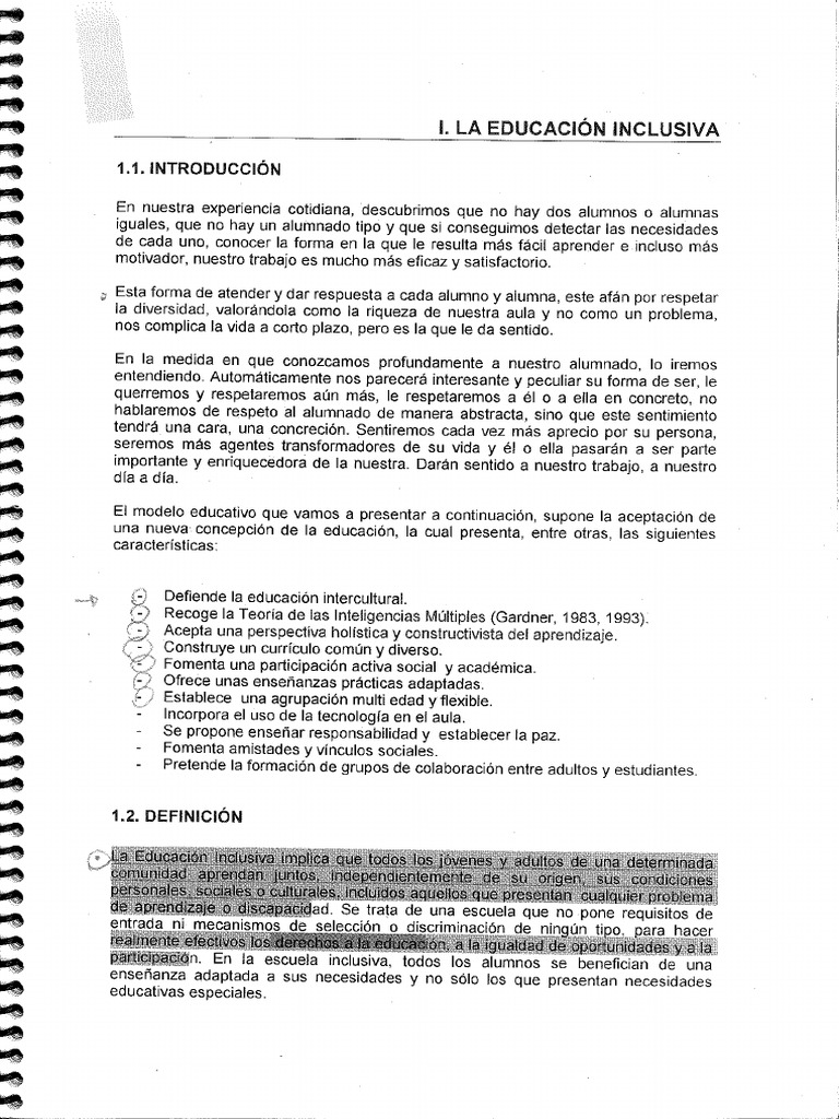 3-La Educacion Inclusiva - Intro | PDF