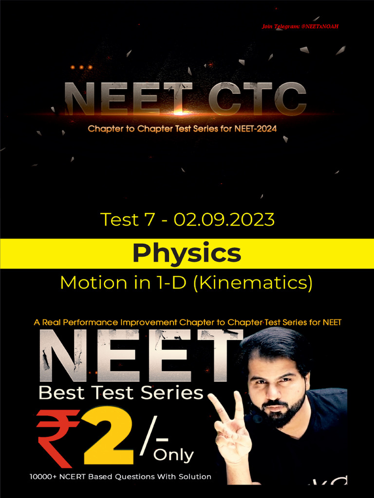 Test - 07 Motion in 1-D | PDF