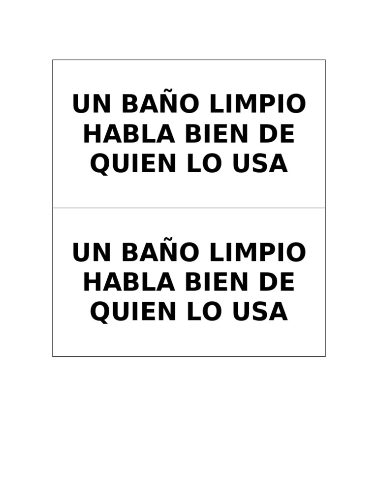 Un Baño Limpio Habla Bien de Quien Lo Usa | PDF