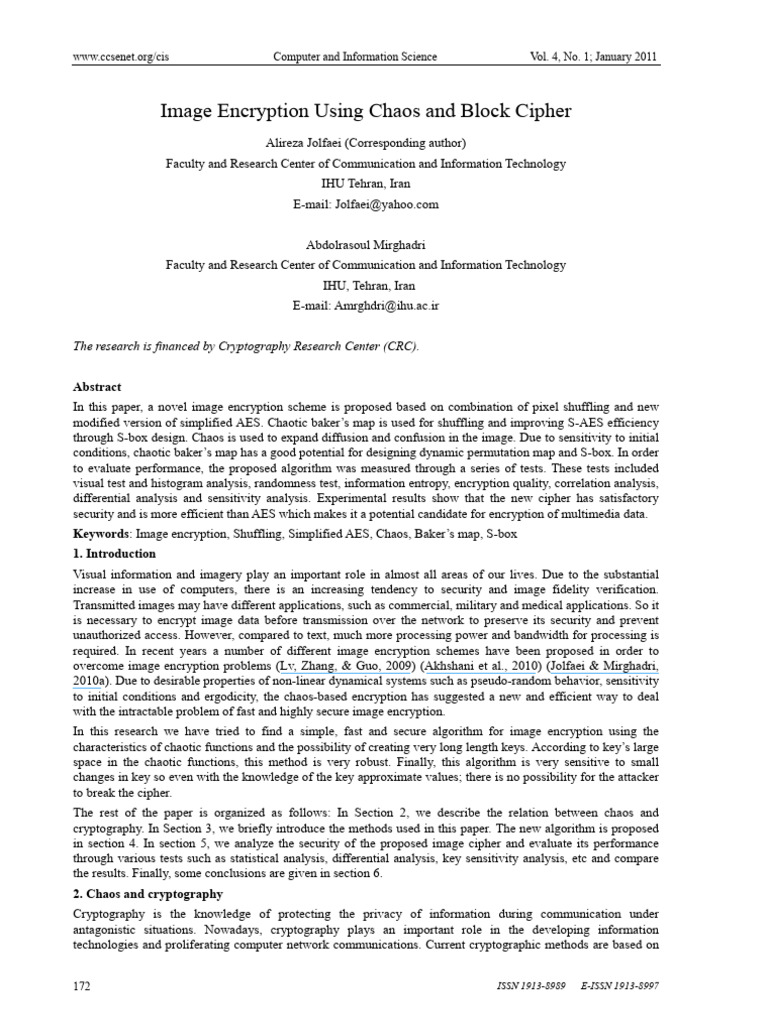 Image Encryption Using Chaos and Block C | PDF | Chaos Theory | Cryptography