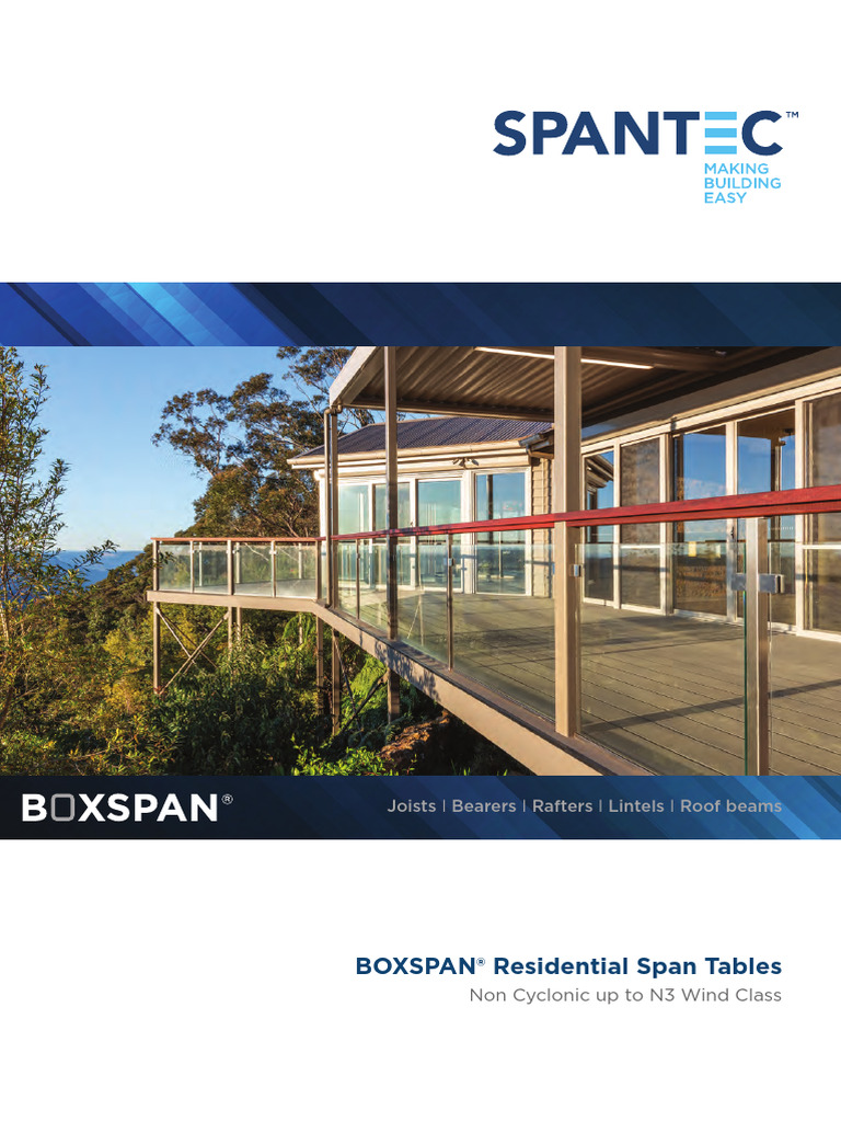 Spantec Residential Span Tables | PDF | Beam (Structure) | Roof