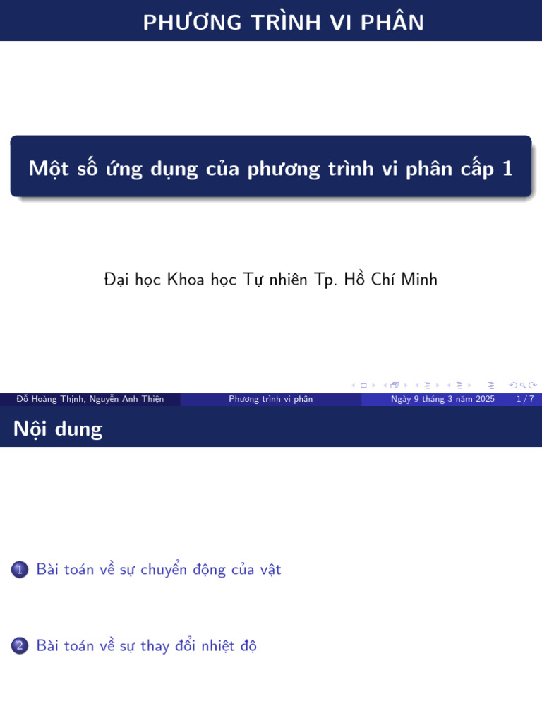 Một số ứng dụng của PTVP cấp 1 | PDF