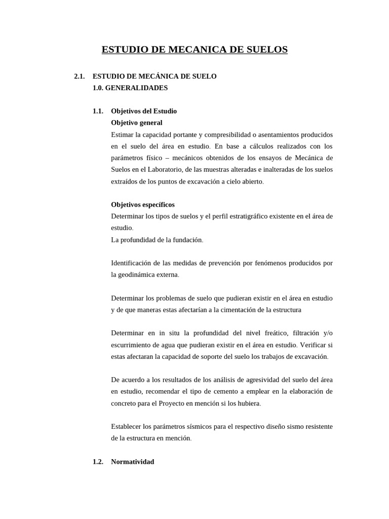 Estudio de Mecanica de Suelos | PDF | Fundación (Ingeniería) | Temblores