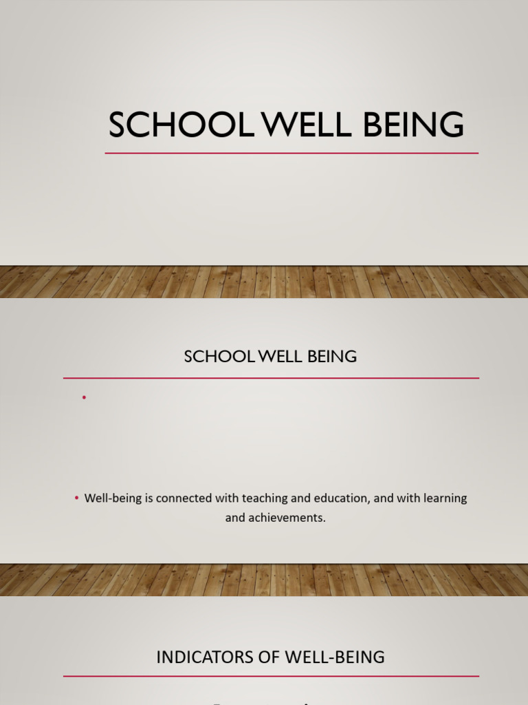 School Well Being | PDF