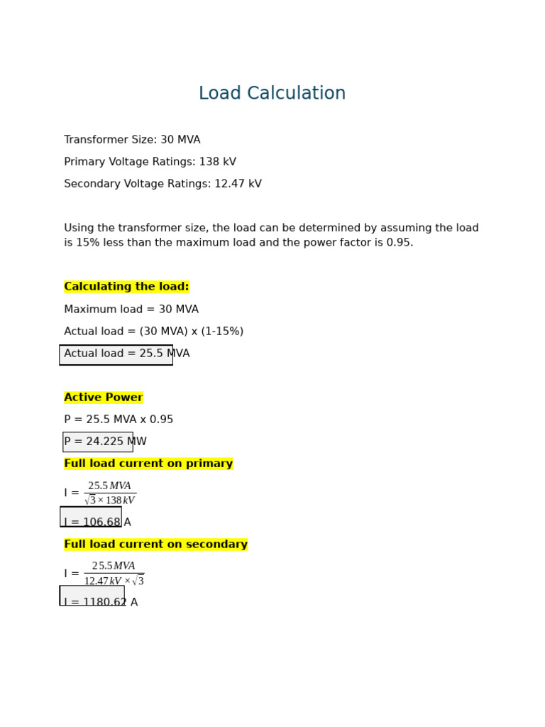Load Calculation | PDF
