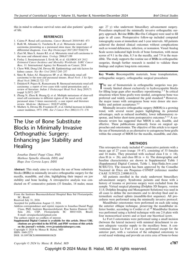 The Use of Bone Substitute Blocks in Minimally.107 | PDF | Cancer ...
