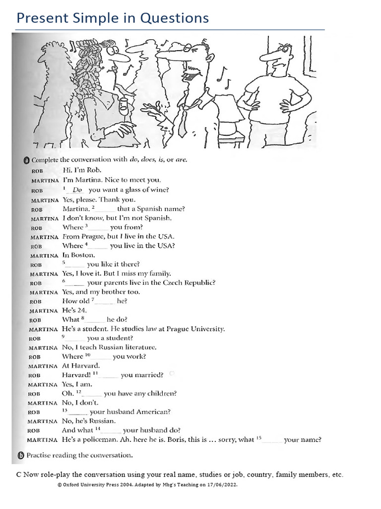 Present Simple in Questions - Grammar and Communicative Task | PDF