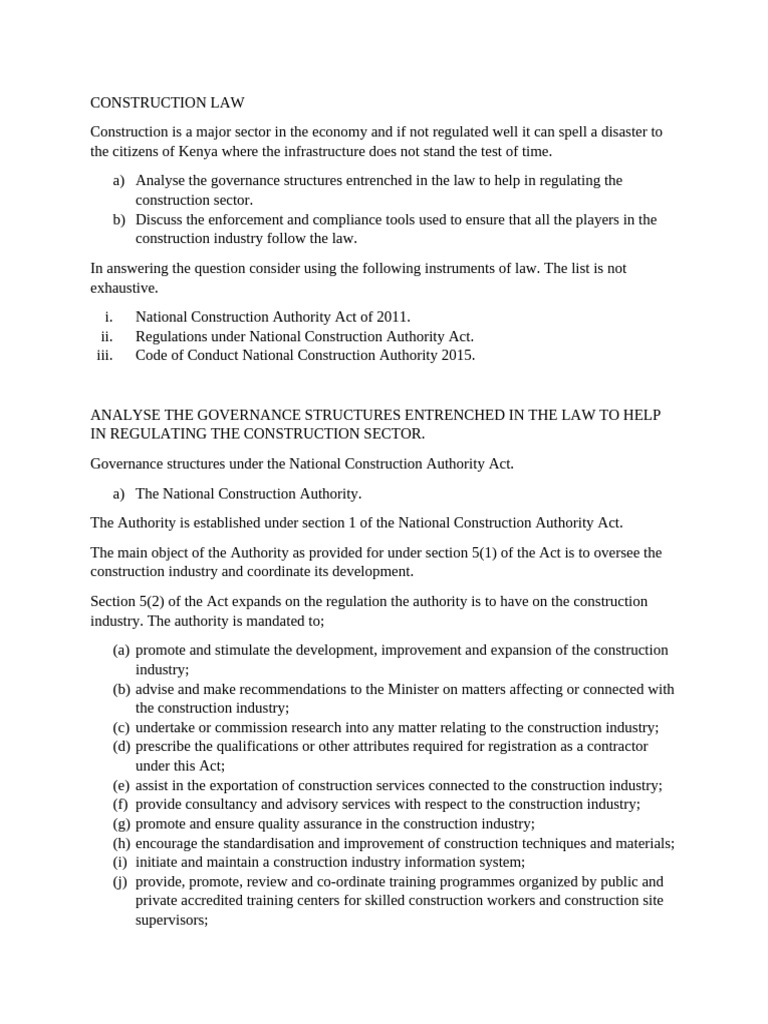 CONSTRUCTION LAW | PDF | Governance | Justice